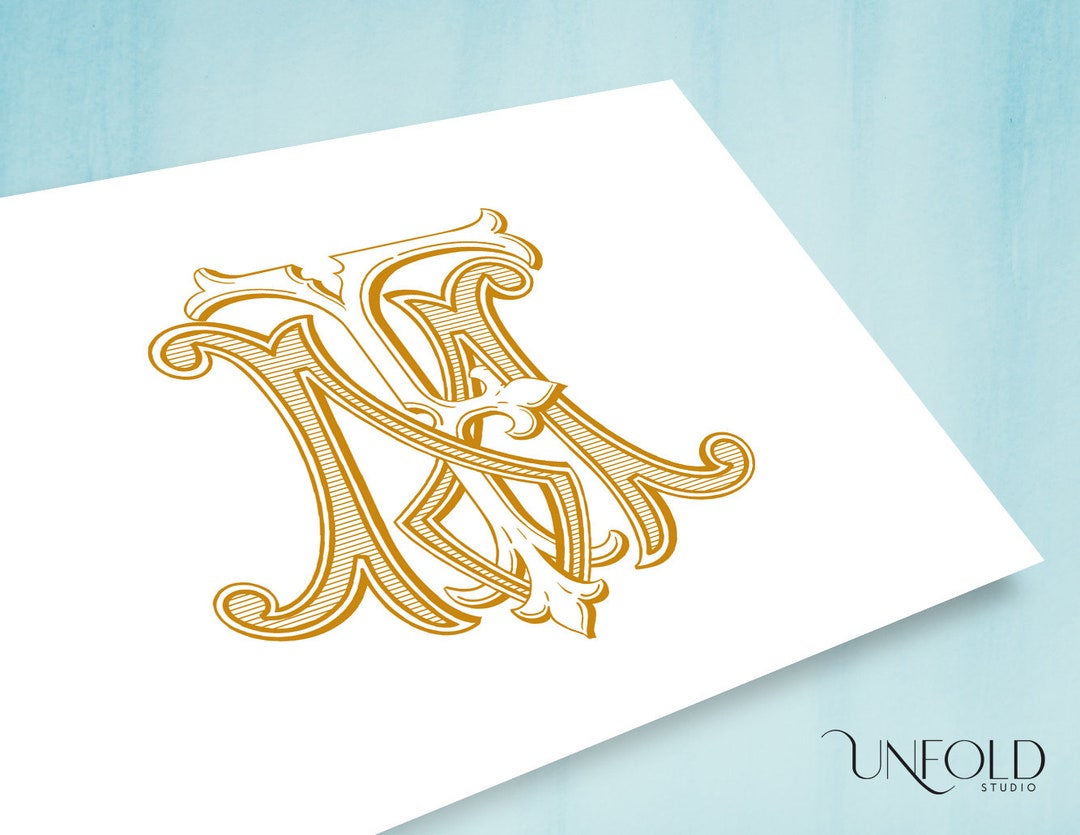 M, F Name Initials, Classic Monograms, Wedding Monogram, Digital Files ...