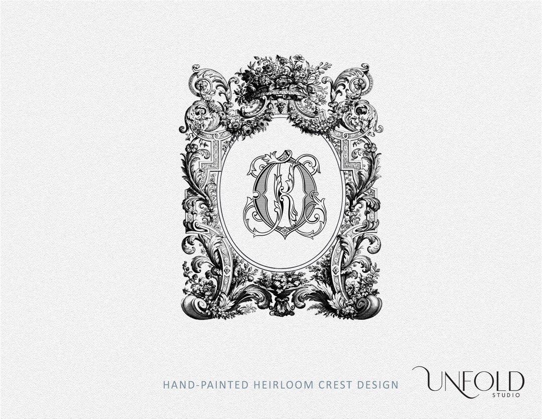 Vintage Wedding Crest, Monogram Logo Design and Wedding Branding ...