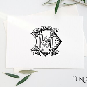 D and H Interlocking Monograms, Vintage Styled Monograms, Wedding or ...