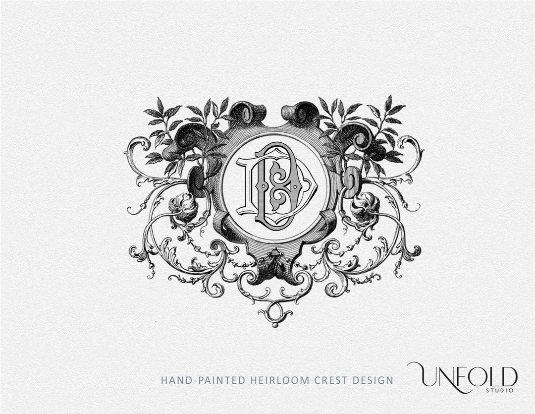 Vintage Wedding Crest, Monogram Logo Design and Wedding Branding ...