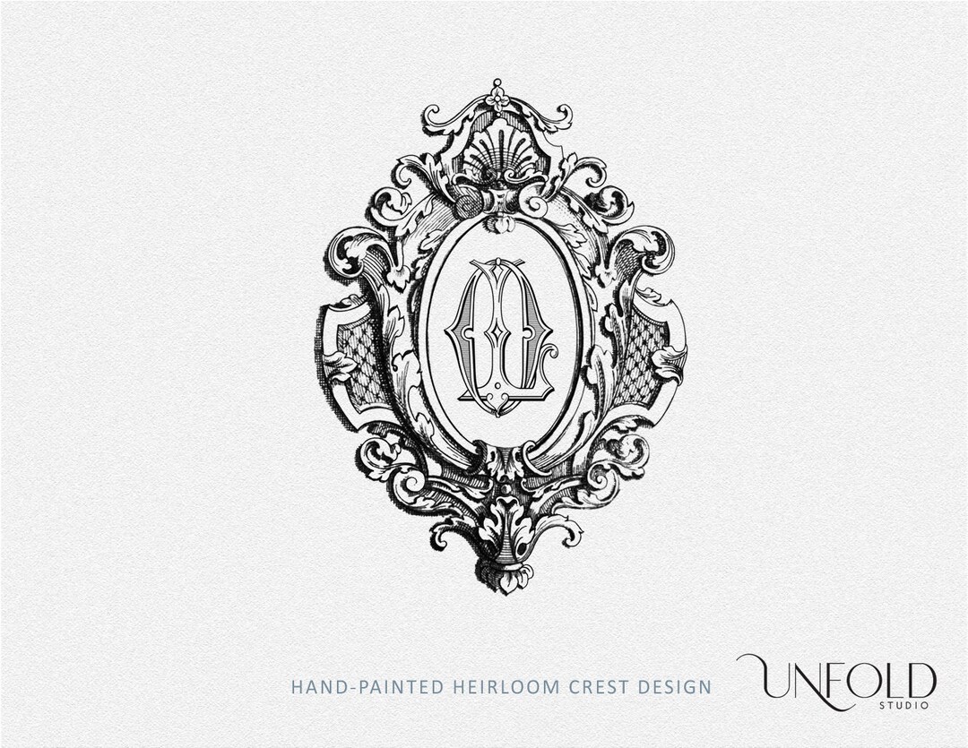 Vintage Wedding Crest, Monogram Logo Design and Wedding Branding ...