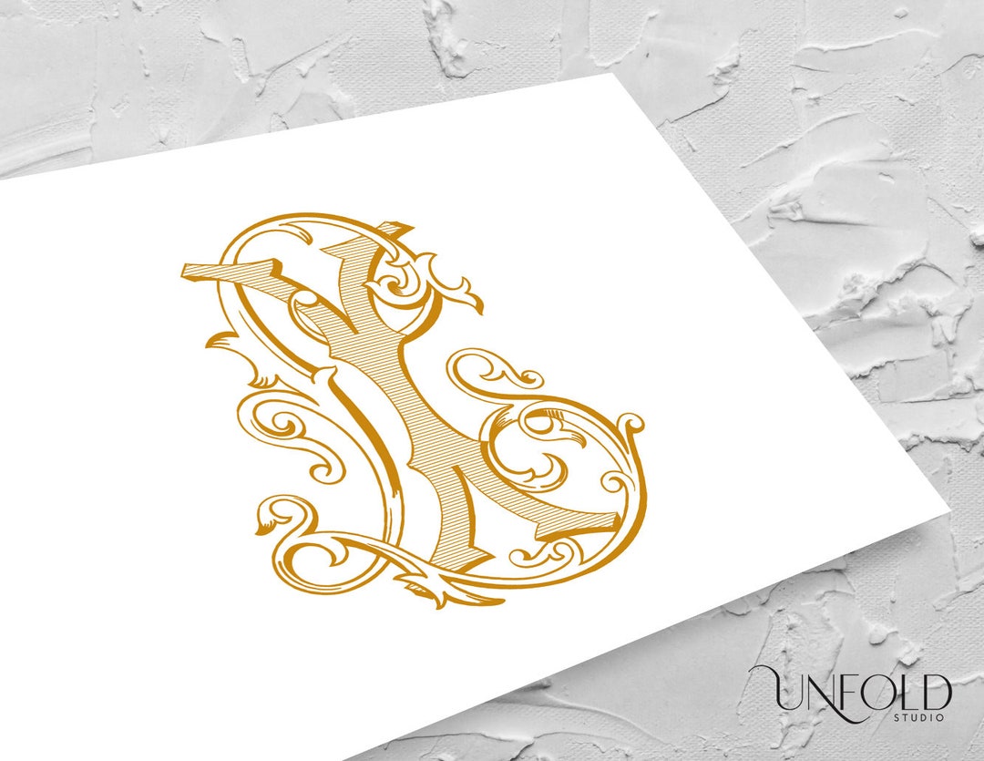 L & I Name Initials, Vintage Monograms, Wedding Monogram, Digital Files ...