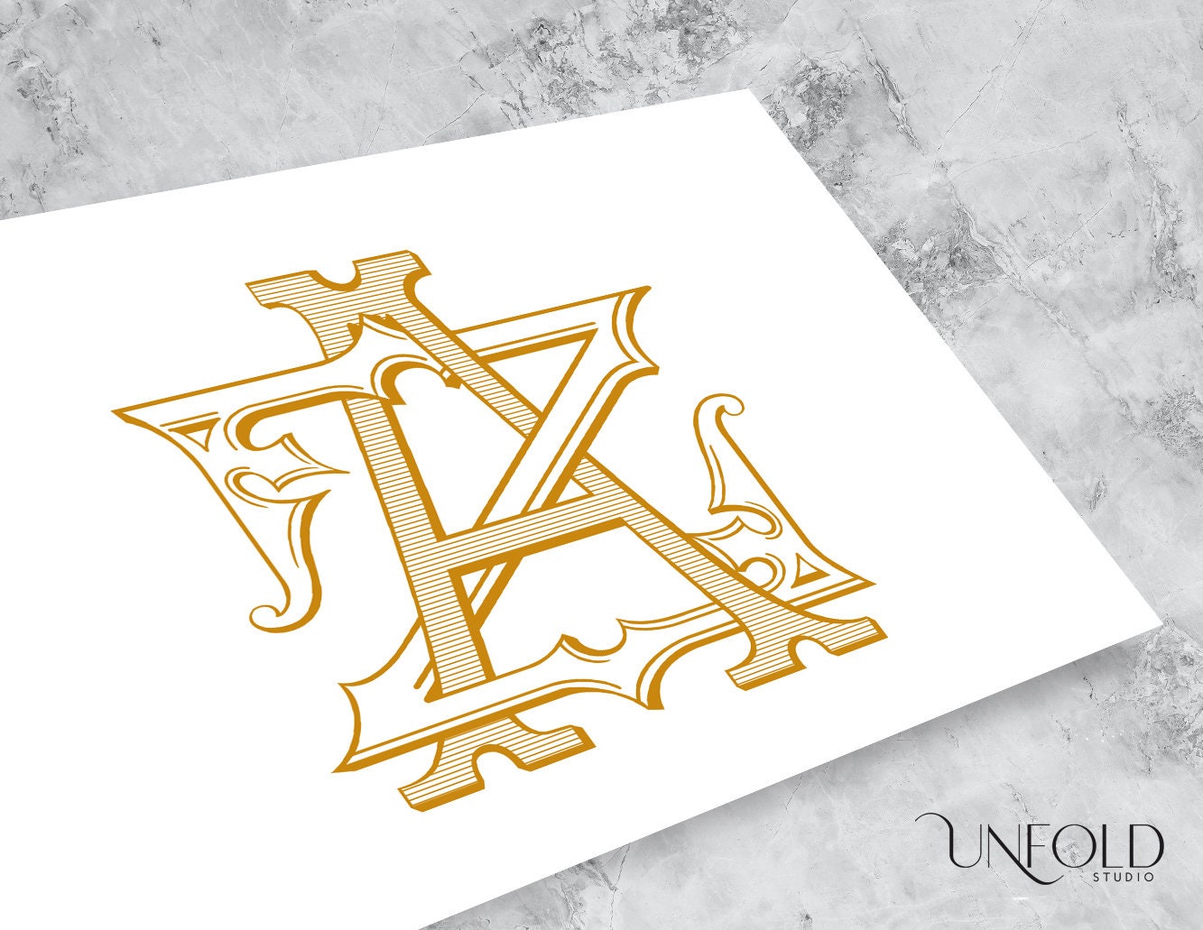 AZ or ZA Name Initials, Classic Monograms, Wedding Monogram, Duogram ...