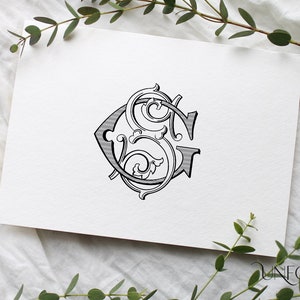 GS or SG Name Initials, Classic Monograms, Wedding Monogram, Digital ...