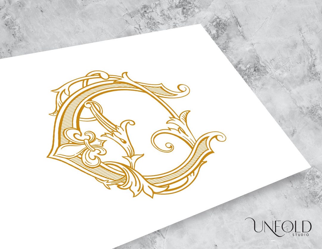 C and D Initials, Vintage Monograms JK, Wedding Monogram, Two Letter ...