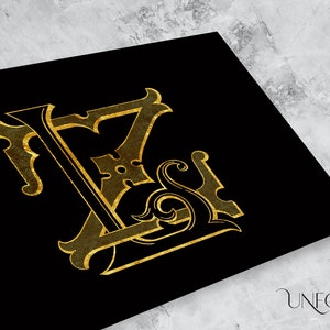 LZ or ZL Name Initials, Classic Monograms, Wedding Monogram, Duogram ...