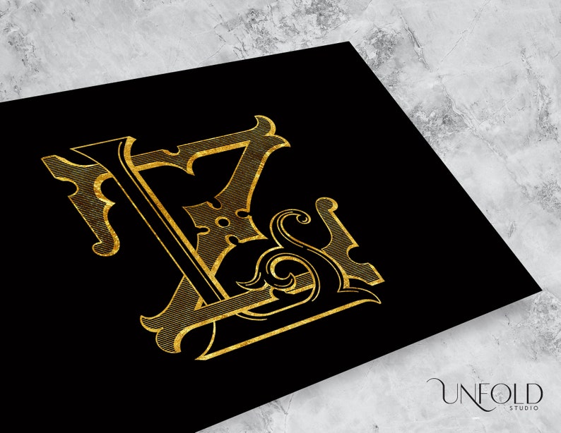 LZ or ZL Name Initials Classic Monograms Wedding Monogram - Etsy Canada