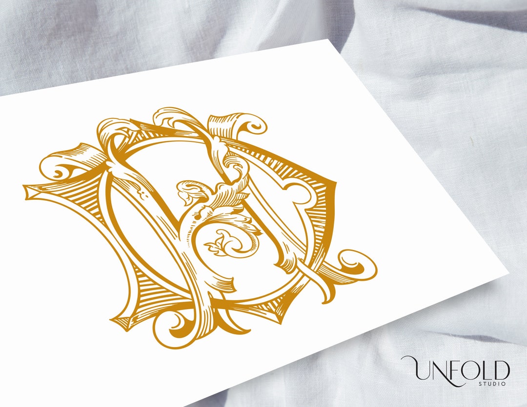 D and H Interlocking Monograms, Vintage Styled Monograms, Wedding or ...