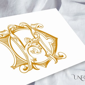 D and H Interlocking Monograms, Vintage Styled Monograms, Wedding or ...