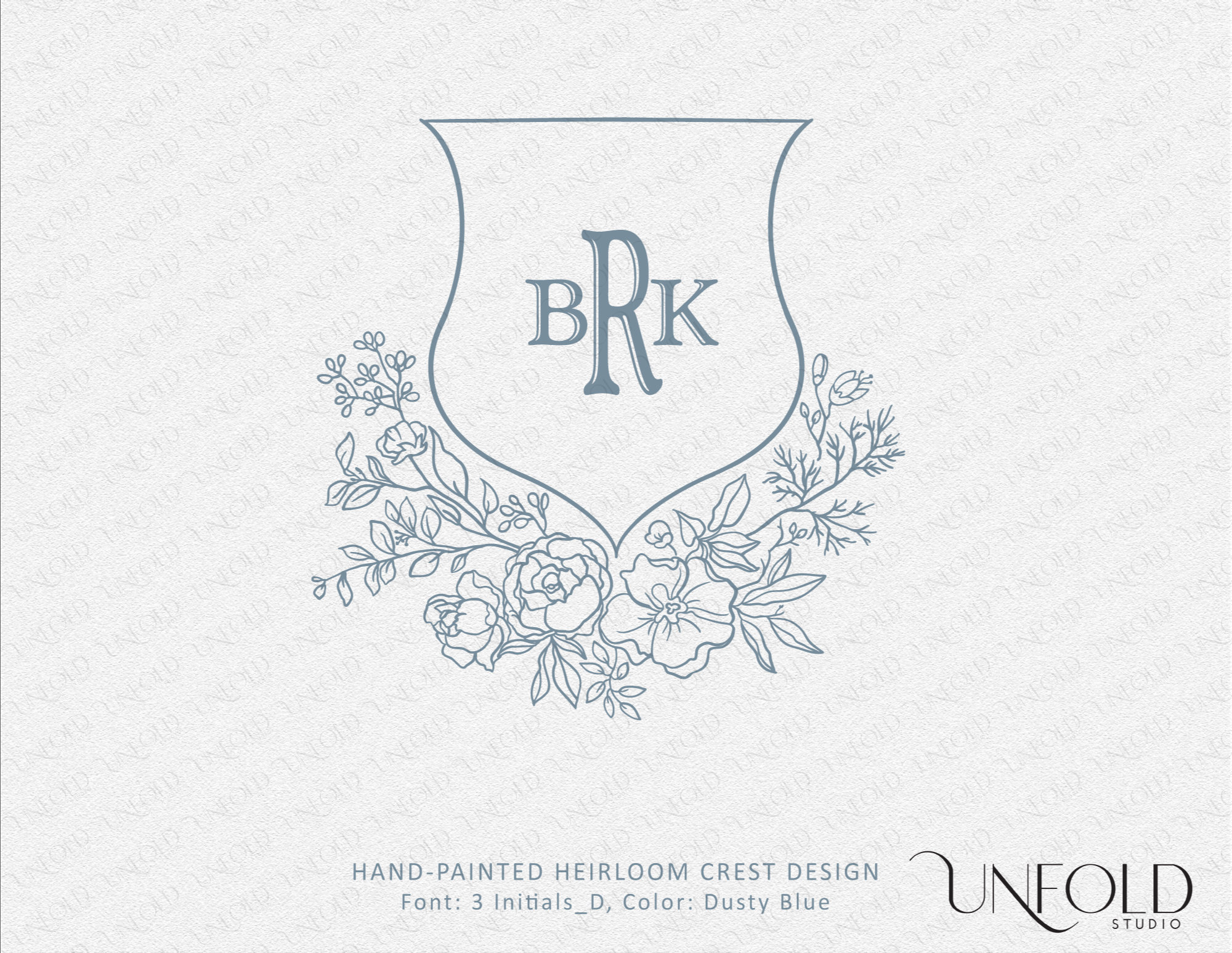 Floral Crest 1 Pre-made Heirloom Crest Design With Your Choice of ...