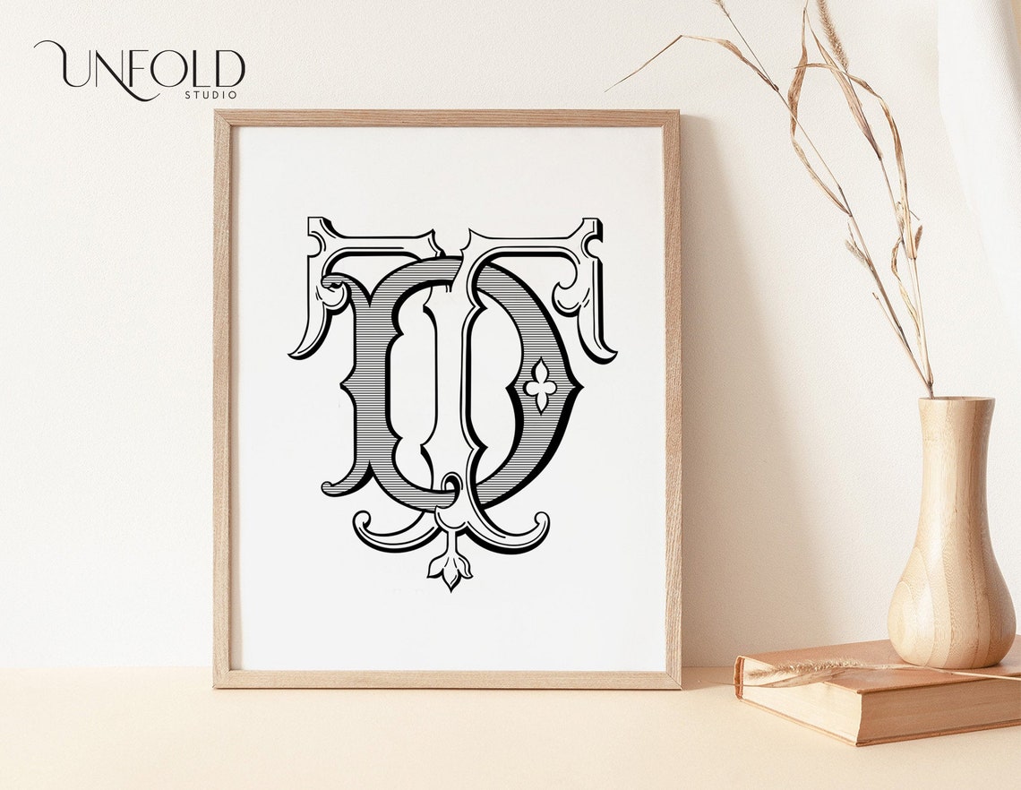 DT or TD Name Initials Classic Monograms wedding monogram | Etsy