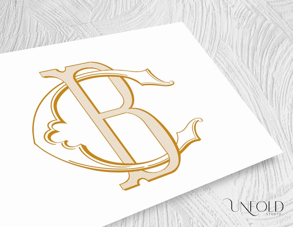 CB or BC Name Initials Classic Monograms Wedding Monogram - Etsy