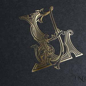 L & J Vintage Monograms, Wedding Monogram, Digital Download, Interwoven ...