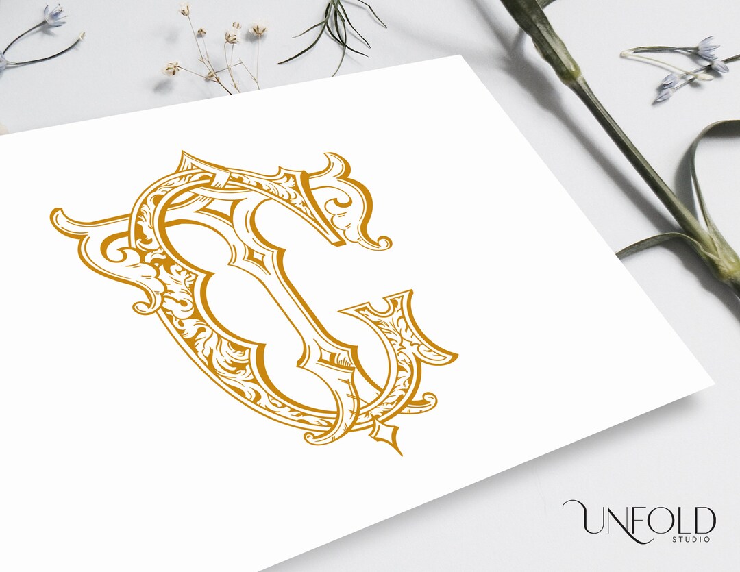 G, T Paragon Interlocking Monograms, Wedding Monogram, Digital Download ...