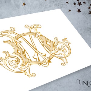 D & M Vintage Monograms, Wedding Monogram, Digital Download, Interwoven ...