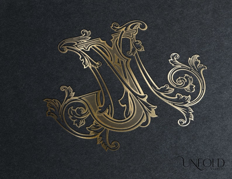 M & J Vintage Monograms, Wedding Monogram, Digital Download, Interwoven Letters, Instant ...