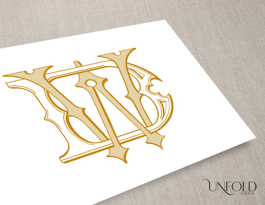 W & D Name Initials, Classic Monograms, Wedding Monogram, Digital Files ...