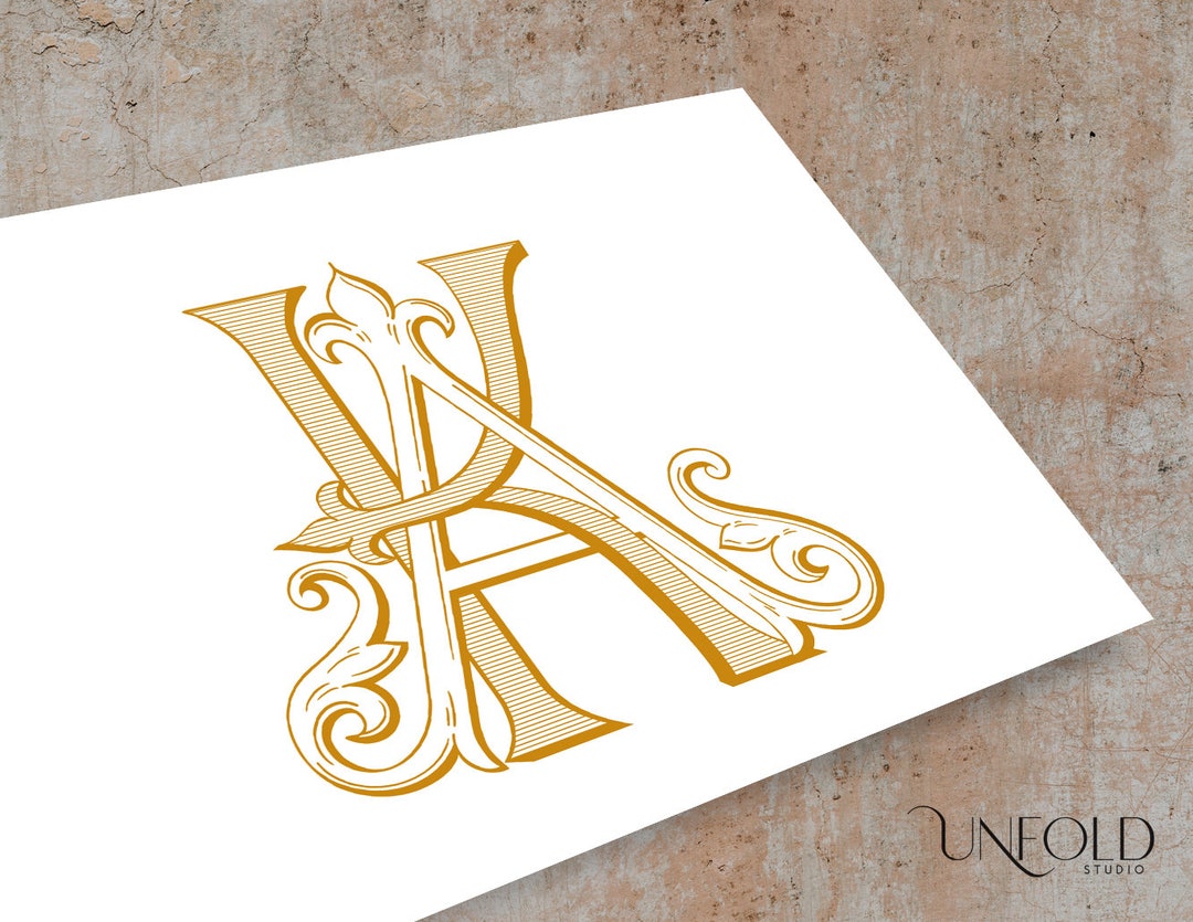 A & K Name Initials, Classic Monograms, Wedding Monogram, Duogram ...