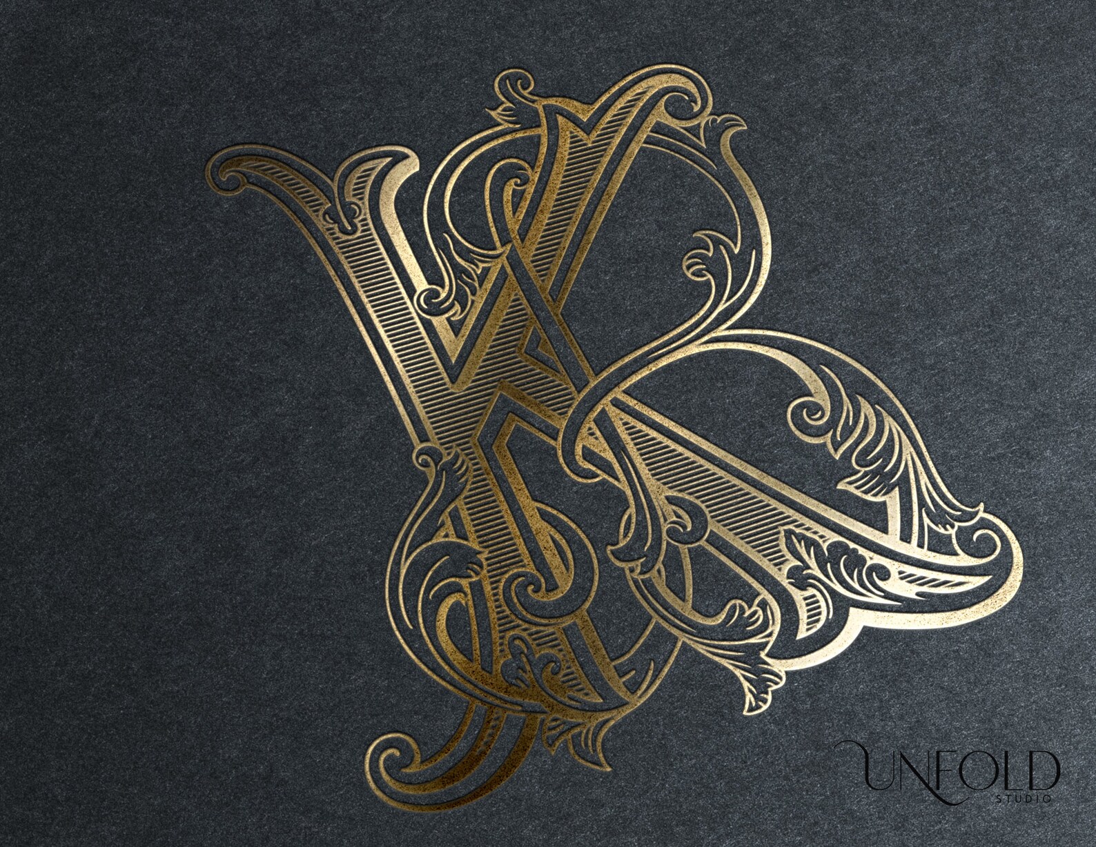 KB Name Initials Vintage Monograms Wedding Monogram - Etsy UK