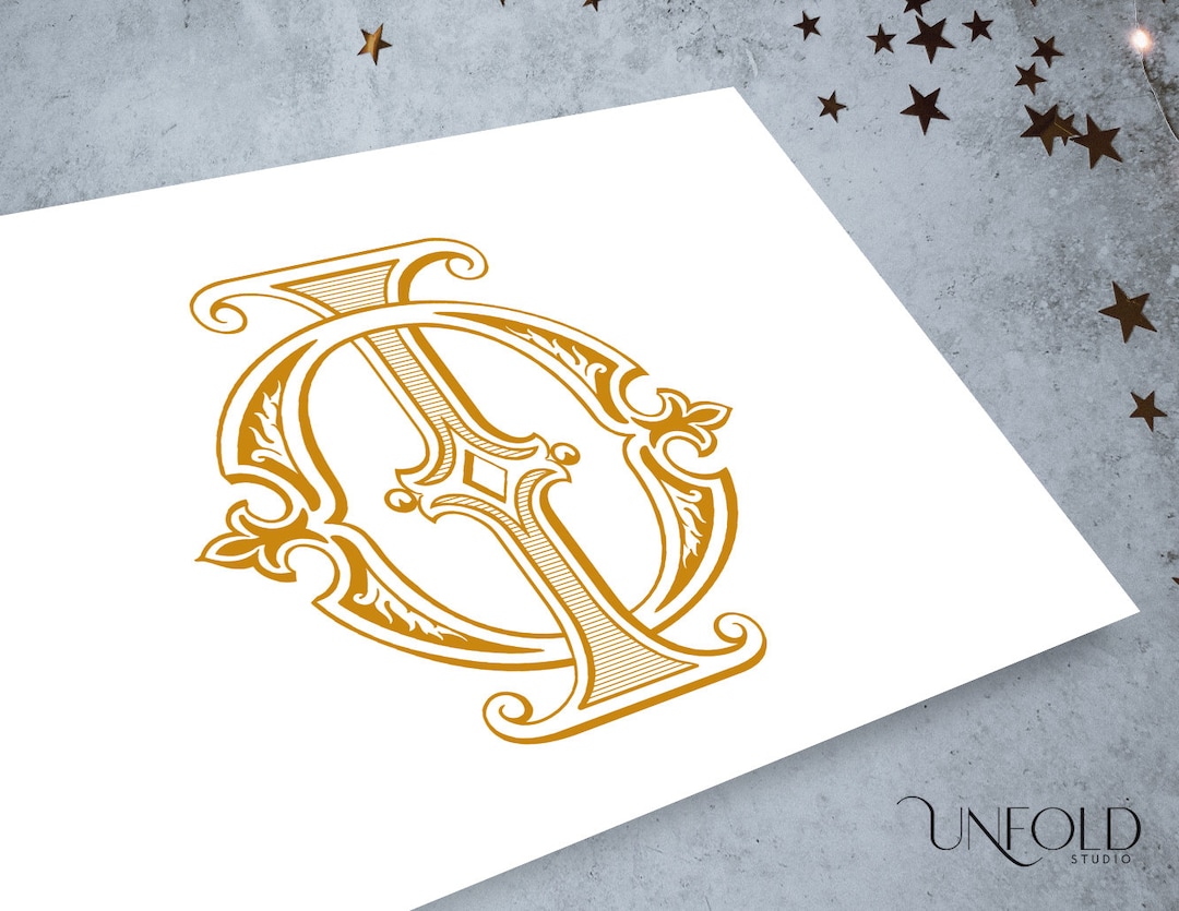 Oi or IO Name Initials, Classic Monograms, Wedding Monogram, OI, IO ...