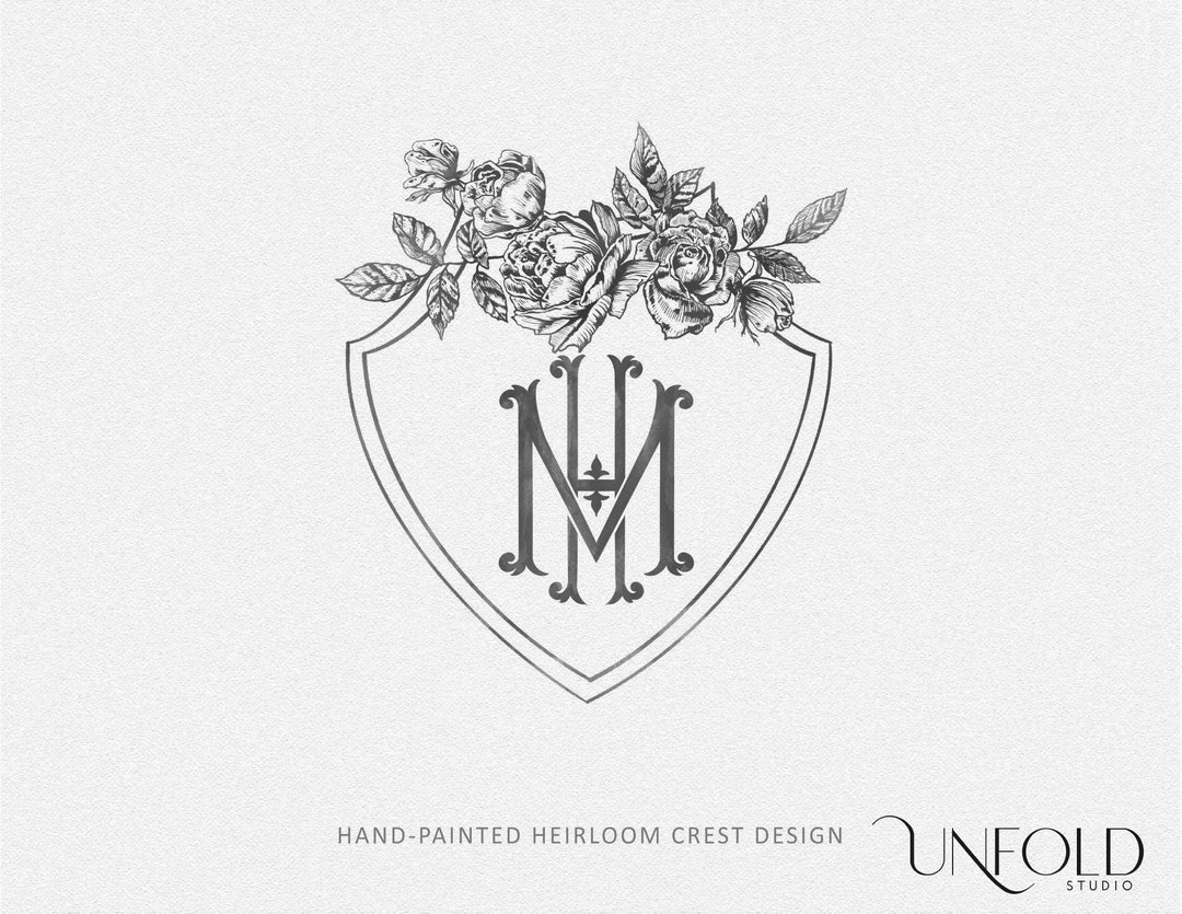 Vintage Crest 6 - Pre-made Heirloom Crest Design With Your Choice of ...