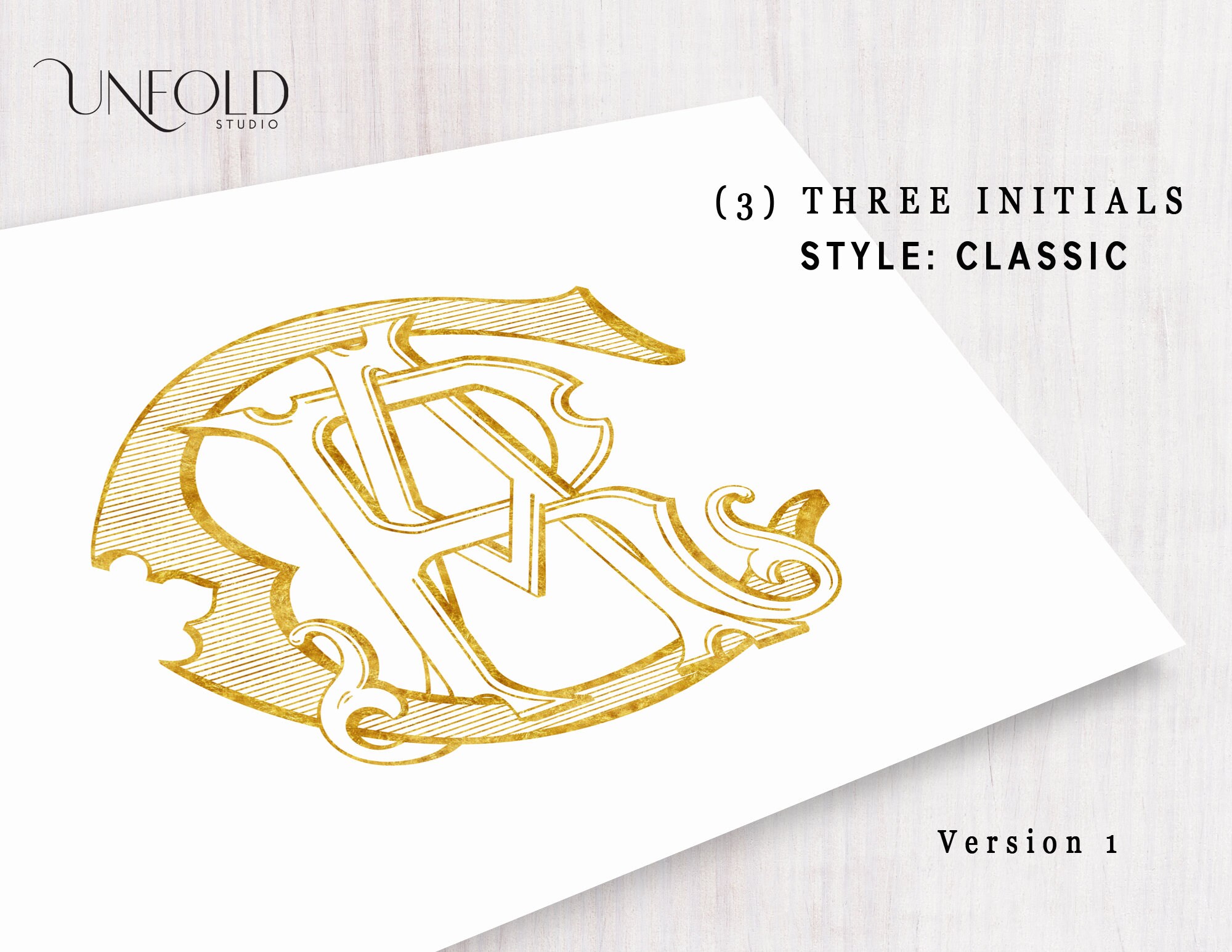 3 Initials Designer Based Monograms Made With Pre-made Letters ...