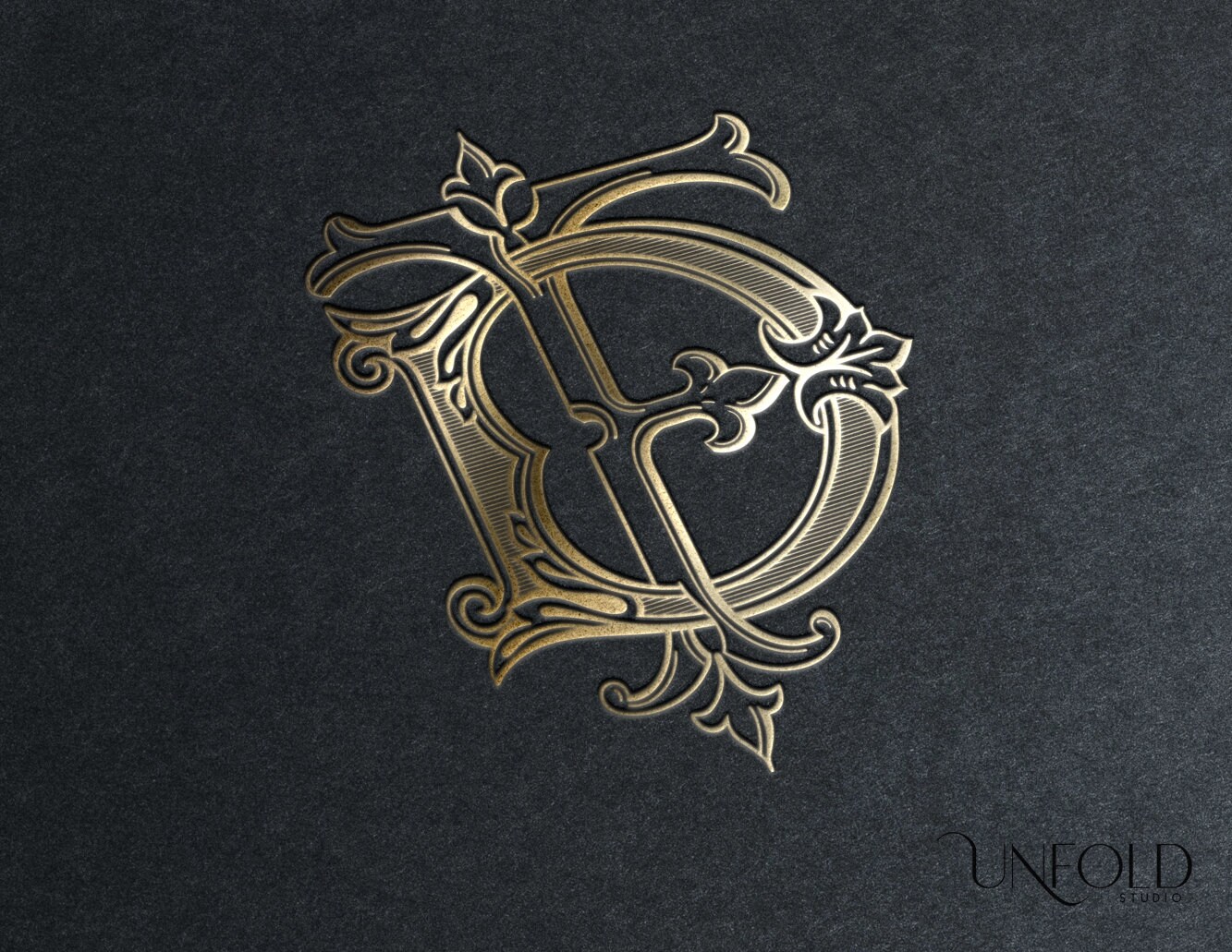 FD or DF Initial Monogram, Two Letter Monogram Design for Couples ...