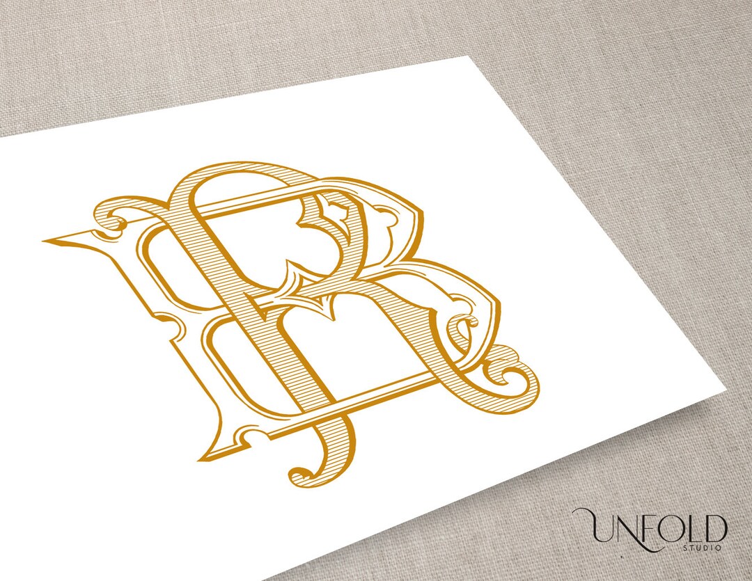 BR or RB Name Initials, Classic Monograms, Wedding Monogram, Two ...