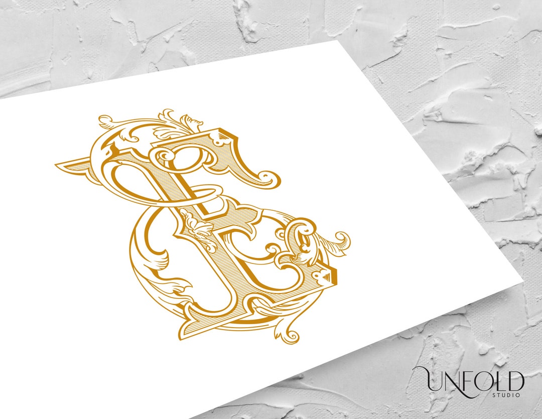 E & E Vintage Monograms, Wedding Monogram, Digital Download, Interwoven ...