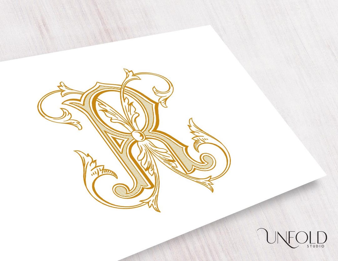 R and X Interlocking Monograms, Vintage Styled Monograms, Wedding or ...