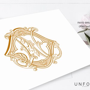 Naam initialen, vintage monogrammen, bruiloft monogram, duogram ...