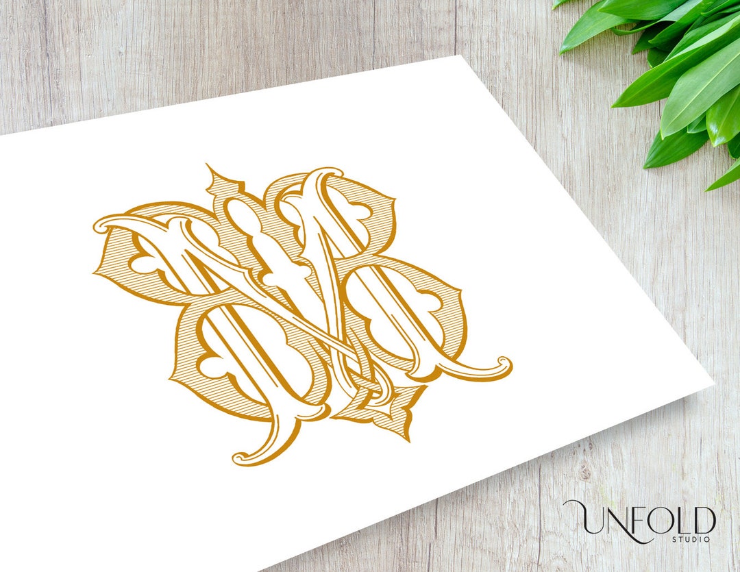 B,M,B Name Initials, Classic Monograms for Couples or First and Last ...