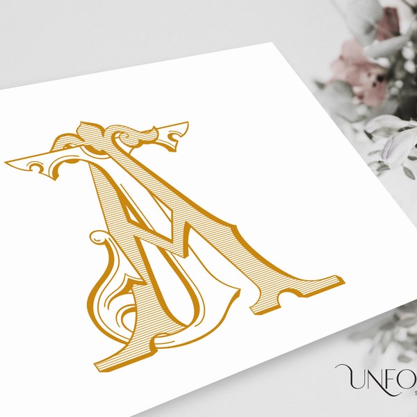 Wedding Monogram Aj - Etsy