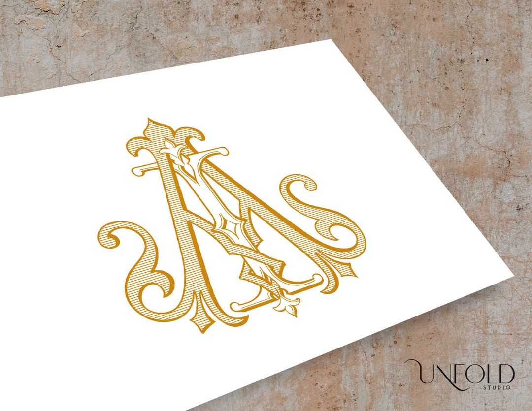 A & I Name Initials, Classic Monograms, Wedding Monogram, Interwoven ...