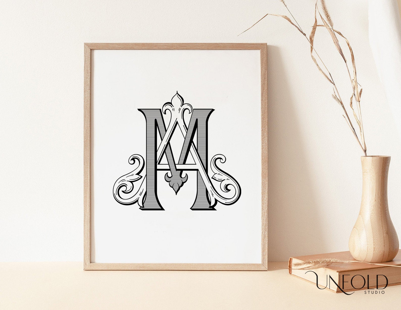 M & A Name Initials Classic Monograms wedding monogram | Etsy