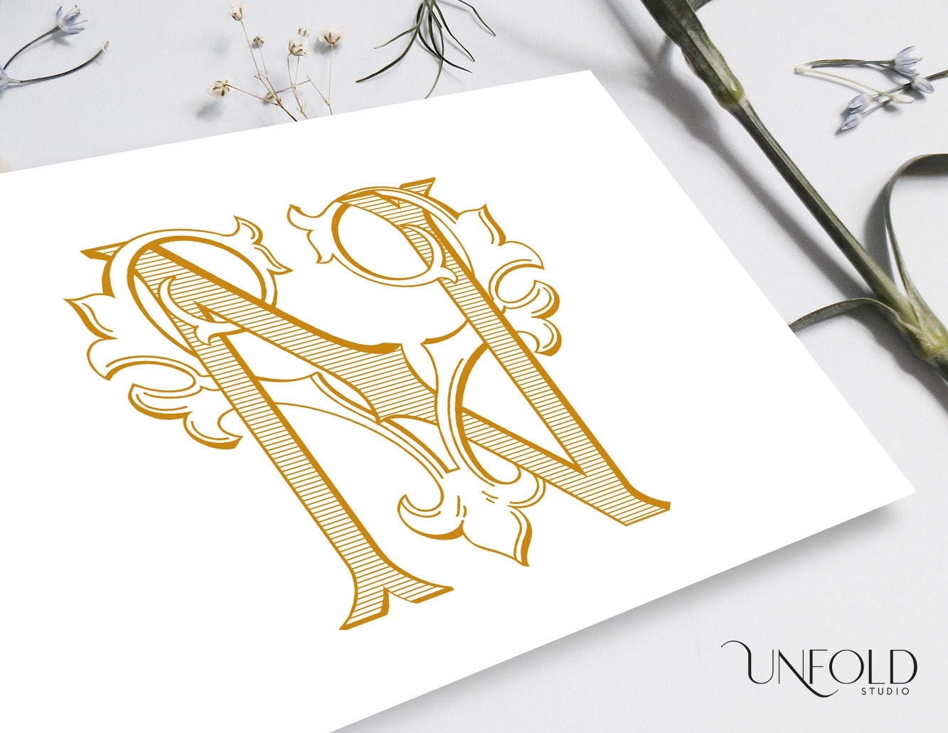 NV or VN Name Initials, Classic Monograms, Wedding Monogram, Duogram ...