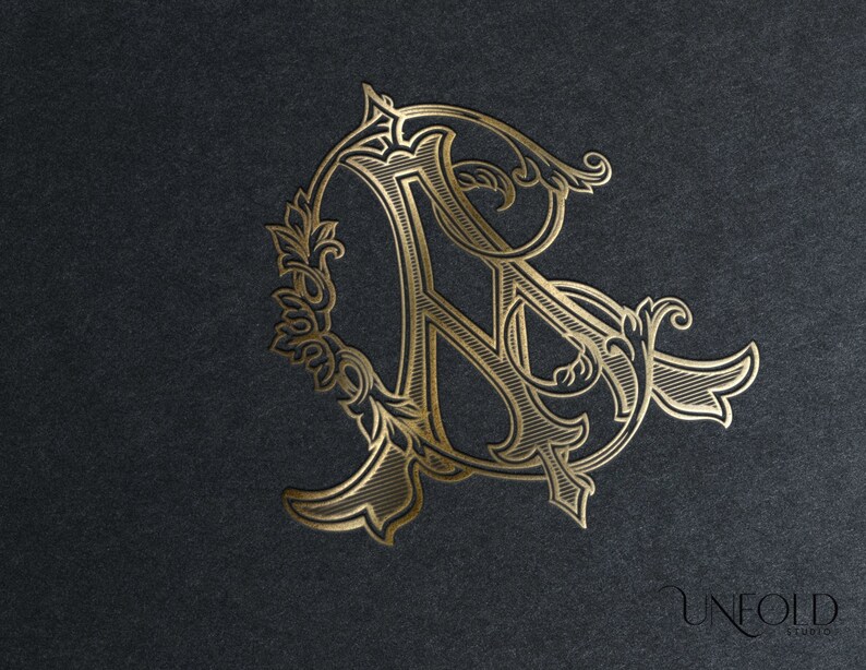 C & A Hand-painted Interwoven Vintage Monograms, Wedding Monogram ...