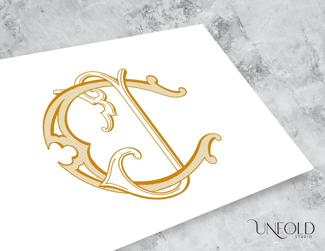 C & J Name Initials, Classic Monograms, Wedding Monogram, Two Monogram ...