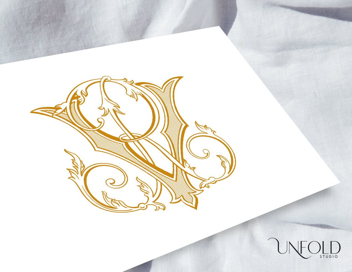 V & R Vintage Monograms, Wedding Monogram, Digital Download, Interwoven ...