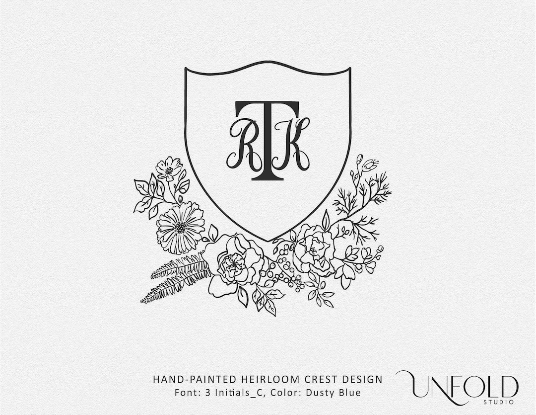 Floral Crest 4 - Pre-made Heirloom Crest Design With Your Choice of ...