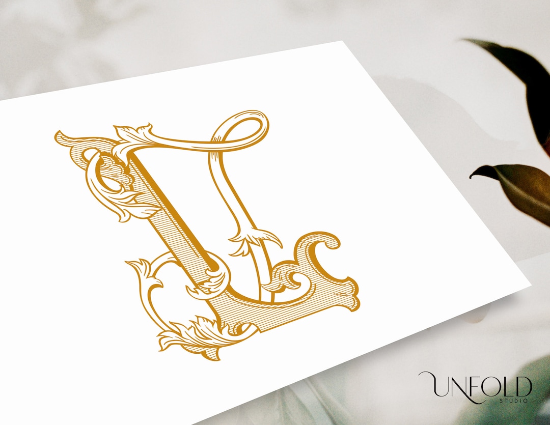 T & L Hand-painted Interwoven Vintage Monograms, Wedding Monogram ...