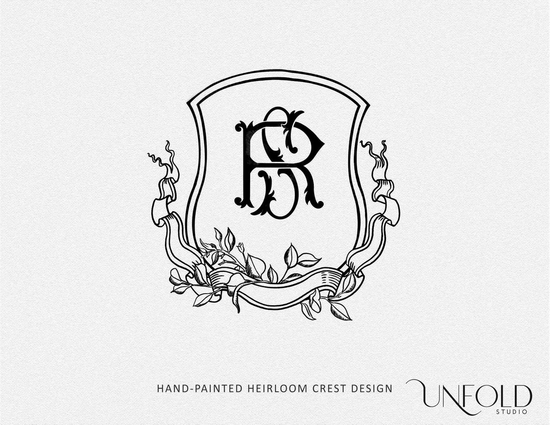 Vintage Crest 4 - Pre-made Heirloom Crest Design With Your Choice of ...