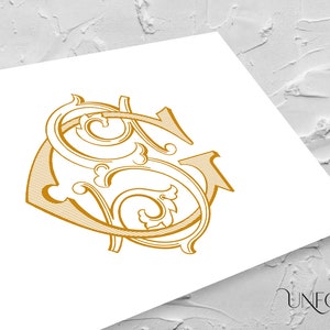 GS or SG Name Initials, Classic Monograms, Wedding Monogram, Digital ...