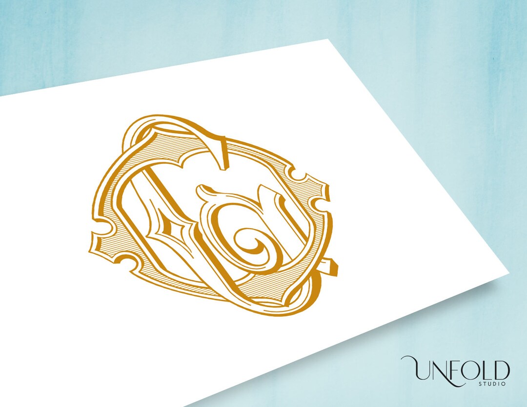G and O Name Initials, Vintage Monograms, Wedding Monogram, Digital ...