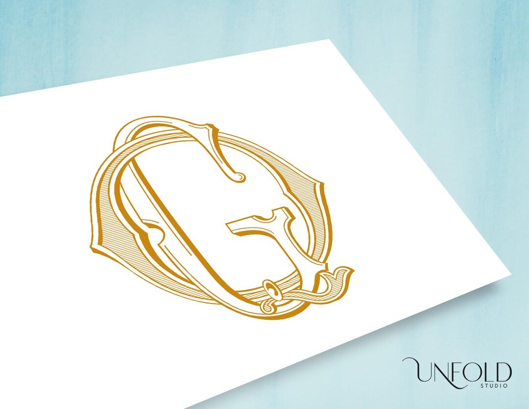 G and Q Interlocking Monograms, Wedding Monogram, Digital Download ...