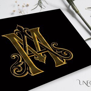 M & A Name Initials, Classic Monograms, Wedding Monogram, Duogram ...