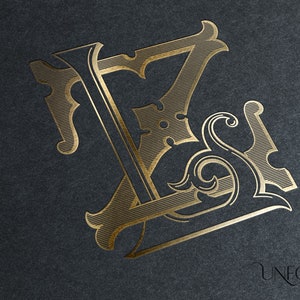 LZ or ZL Name Initials, Classic Monograms, Wedding Monogram, Duogram ...