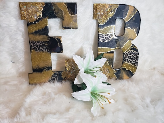 Customizable Resin Geode Initial Letters 13'' inch | Etsy