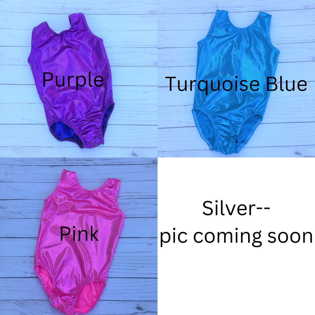 Sparkly Gymnastics Leotard Shorts SET Pink Blue Purple - Etsy