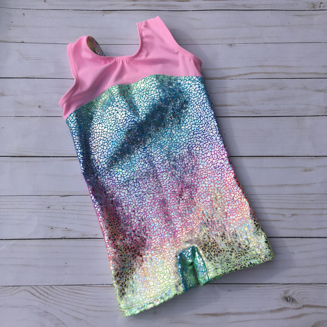 Toddler Gymnastics Unicorn Biketard, Shiny Girls Unitard, PASTEL AVATAR ...